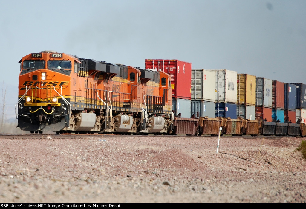 BNSF ES-44DC #7394 leads a westbound intermodal